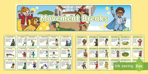 Brain Break Activities Display and Tokens