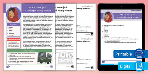 Malala Yousafzai Biographical PowerPoint & Google Slides