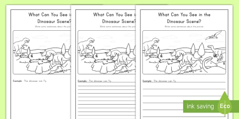 Writing Super Dinosaur Sentences Differentiated Worksheets