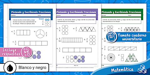Guía para colorear y escribir fracciones | Twinkl USA