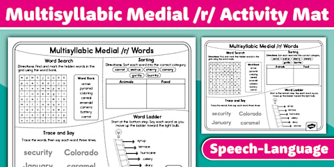Articulation Multisyllabic /r/ Sound Loaded Stories: Initial, Medial ...