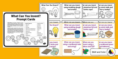 Kid Inventors Day Challenge Cards
