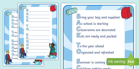 Welcome to School Poem and Twinkl Goodie Pack