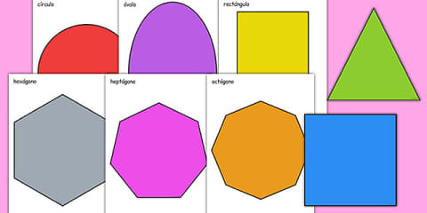 Pósters de formas geométricas 2D regulares e irregulares