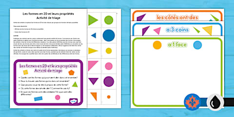 2D Shape Sorting Activity French