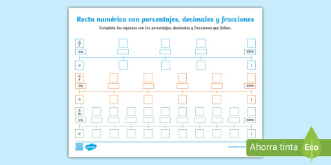 Hoja de actividad: Fracciones en la recta numérica