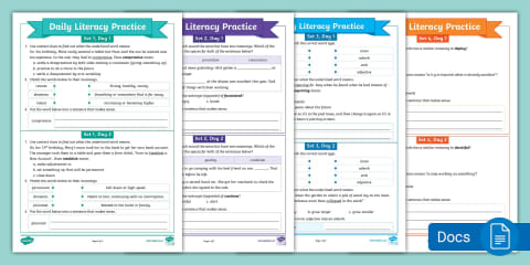 Daily Literacy Vocabulary Practice Year 7-8