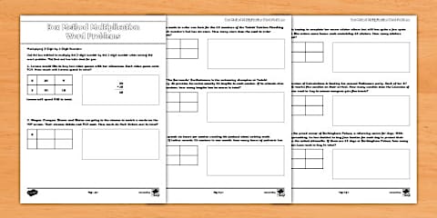 Multiplying 3-Digit by 1-Digit Box Method Multiplication Word Problems