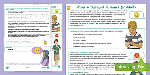 Phone Withdrawal Guidance for Adults
