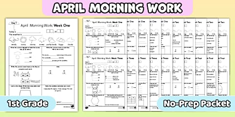 First Grade October Morning Work Pack