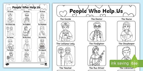 People Who Help Us Drawing Activity