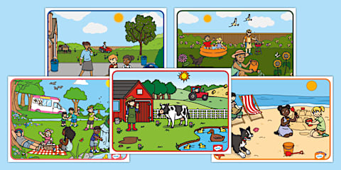 Picture Scenes and 'Wh' Question Cards