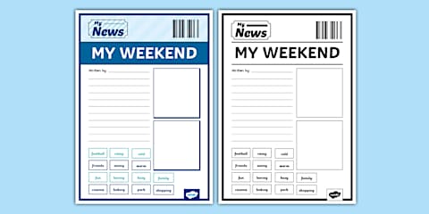 My Weekend Newspaper Writing Template