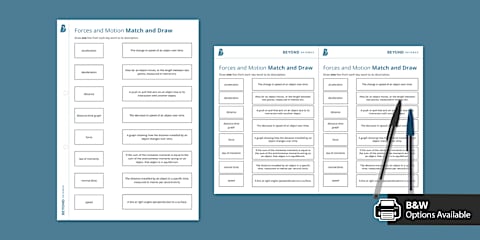 Forces and Motion Matching Cards
