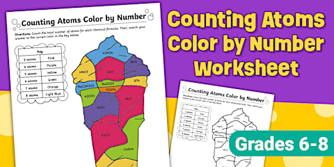 Sixth Grade Counting Atoms in Formulas Worksheet