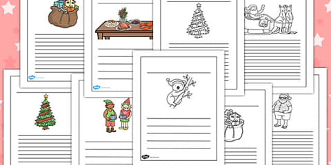 Merry Christmas Writing Template