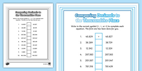 Fifth Grade Rounding Decimals to Tenths and Hundredths Worksheet