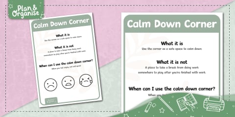Calm Down Corner Posters and Lettering Pack | Therapeutic Classroom ...
