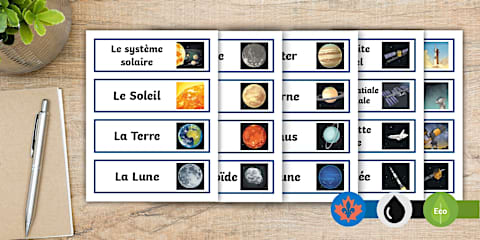 Labelling the Planets of the Solar System Differentiated Worksheets French