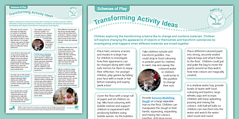 EYFS (Ages 0-3) Schemas of Play: Transporting Activity Ideas