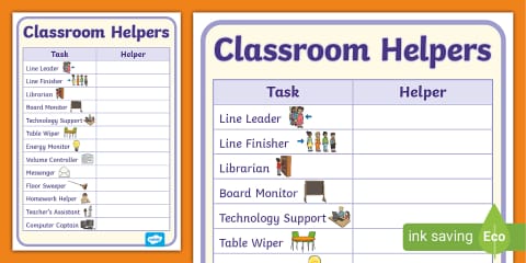 Retro-Themed Classroom Jobs Display Poster