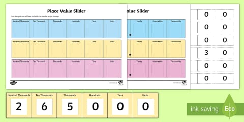Maths Place Value Sliders