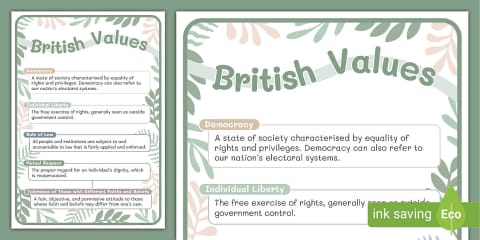 British Values Muted Rainbow Themed Display Pack