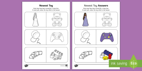 Comparing Old and New Toys Activity Sheet