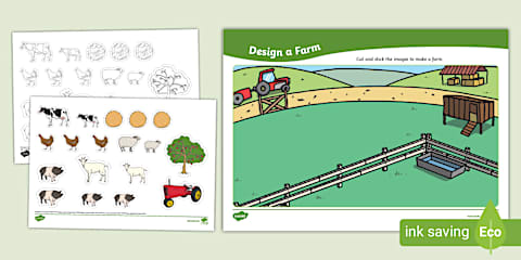 Build a Farm Cut and Paste Activity for PreK-K
