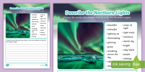 Northern Lights Acrostic Poem Template