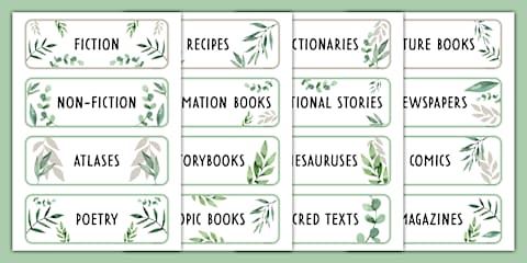 Editable Botanical Theme Desk Nameplates