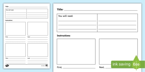 Level 2 Writing - Procedural (Instructional) Writing Scaffold Template