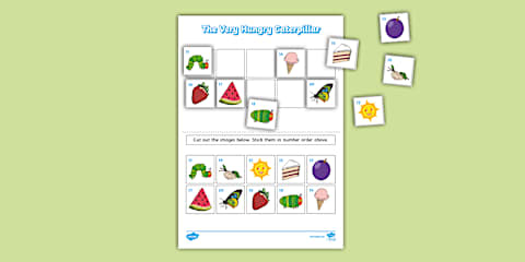 Number Sequencing Caterpillars to Support teaching on The Very Hungry ...