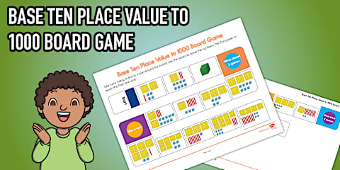 Base Ten Place Value to 1000 Board Game