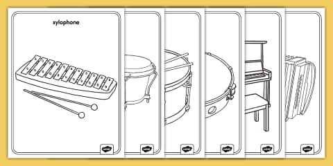 Musical Instruments Cut and Paste Worksheet