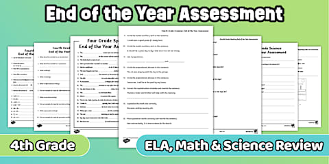 Third Grade End of the Year Assessment Pack