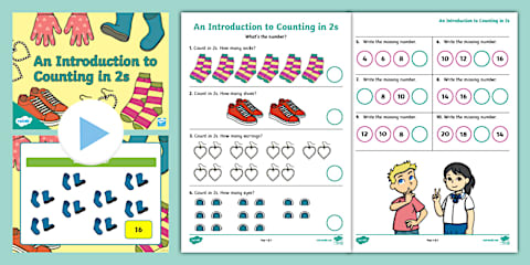 Let's Doodle and Count in 2s Colouring Pages