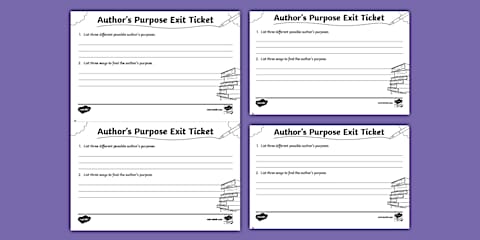 Author's Purpose Graphic Organizer