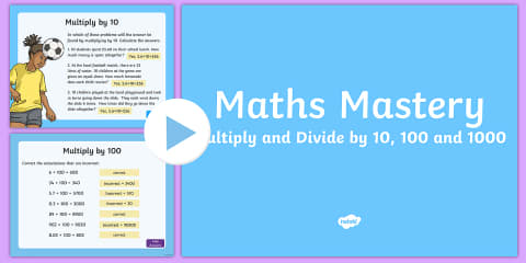 Multiplying by 10, 100 and 1000 Worksheet