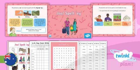 'e', 'ee', 'ea', 'y' and 'ey' Phoneme Spotter Story