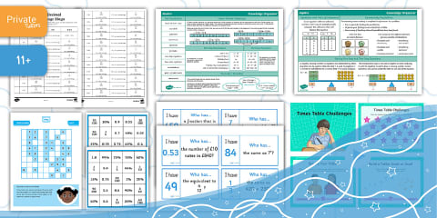 11+ Maths Challenge Cards