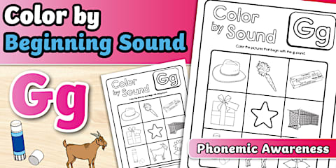 Color by Beginning Sound: Letter x Worksheet