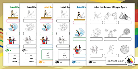 Summer Games Word Cards for K-2nd Grade