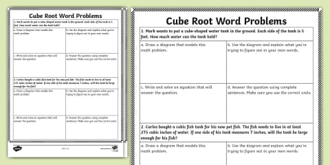 Eighth Grade Cubes and Cube Roots Exit Ticket