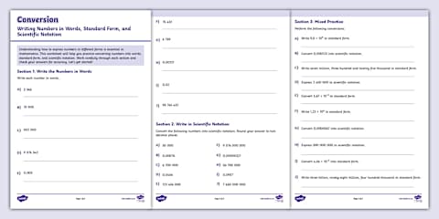 Mastering Scientific Notation Conversions: A Practice Worksheet