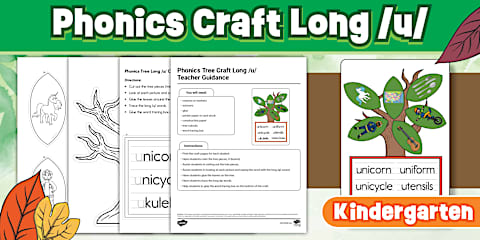 Kindergarten Phonics Sun Craft Blends /bl/
