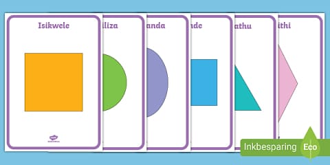 Izimo - 2D Shape Posters With Everyday Examples isiZulu