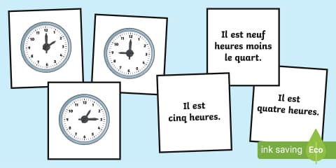 O'clock and Half Past Times Worksheet English/French