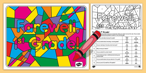 Kindergarten End of Year Reflection Coloring Sheet