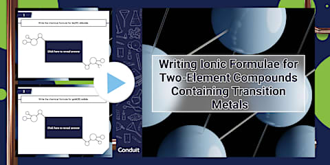 Writing Chemical Formulae: Lesson Starters PowerPoint